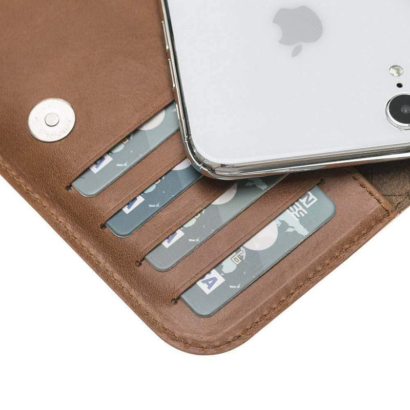 Universal Grip Genuine Leather Wallet Compatible with Phones up to 5.7